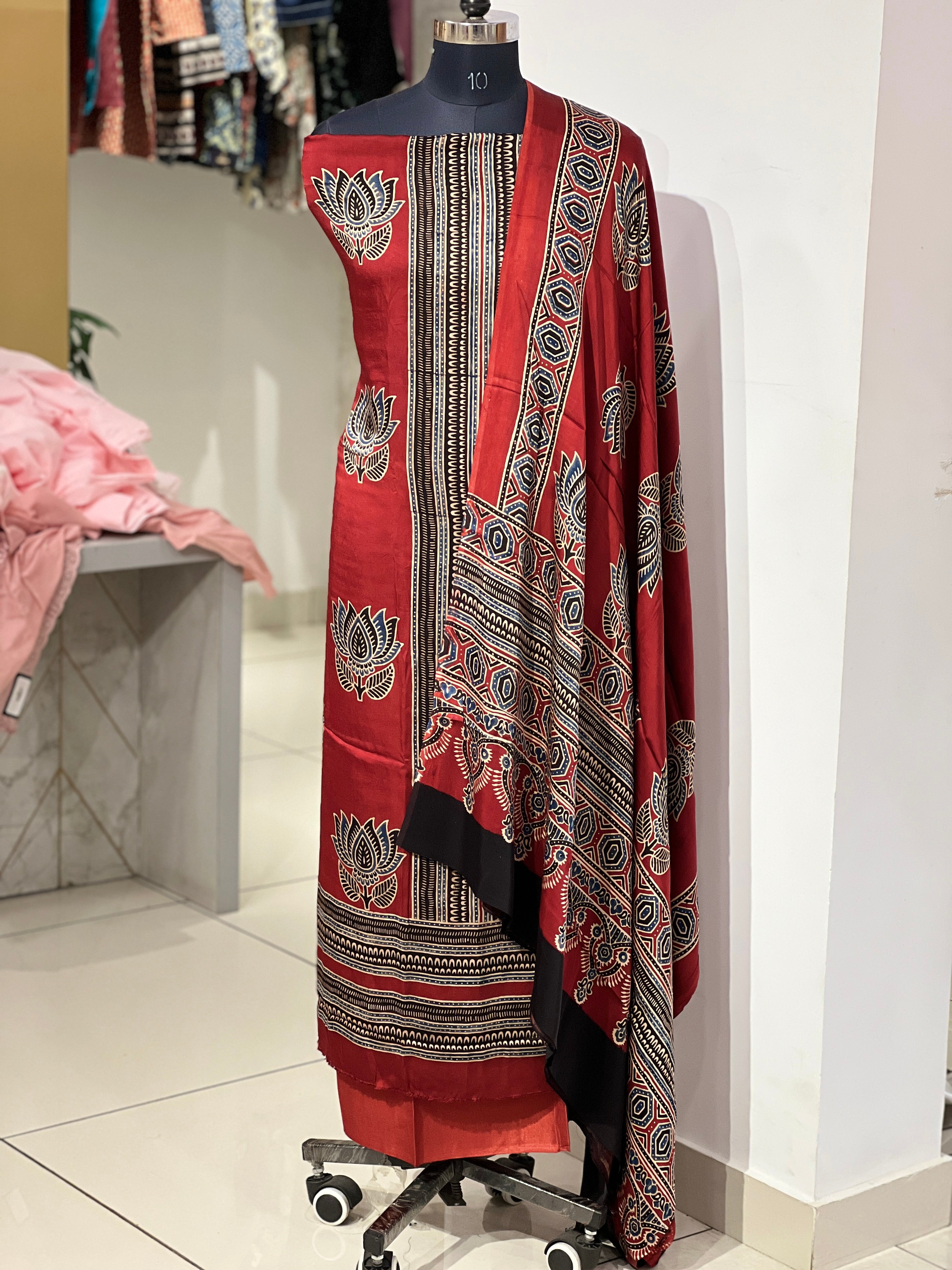 Hand Block Printed Modal Salwar Set | JT110 – Aham Designer Boutique