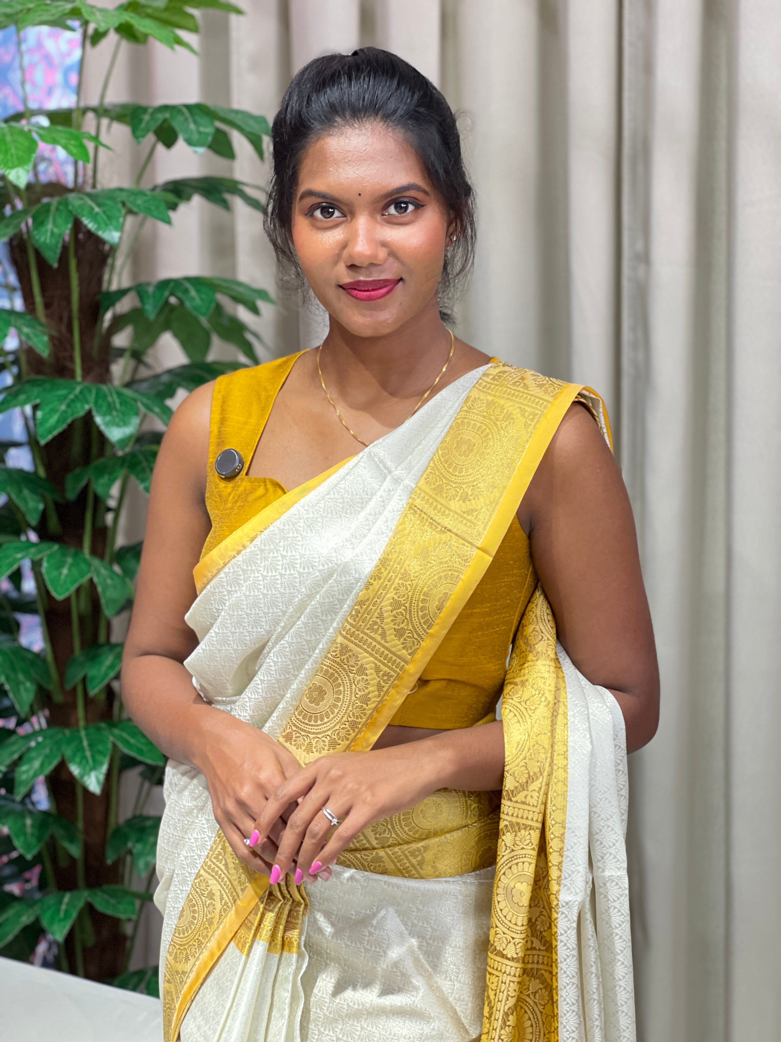 Brocade Weaved Semi Banarasi Saree | NN380 – Aham Designer Boutique