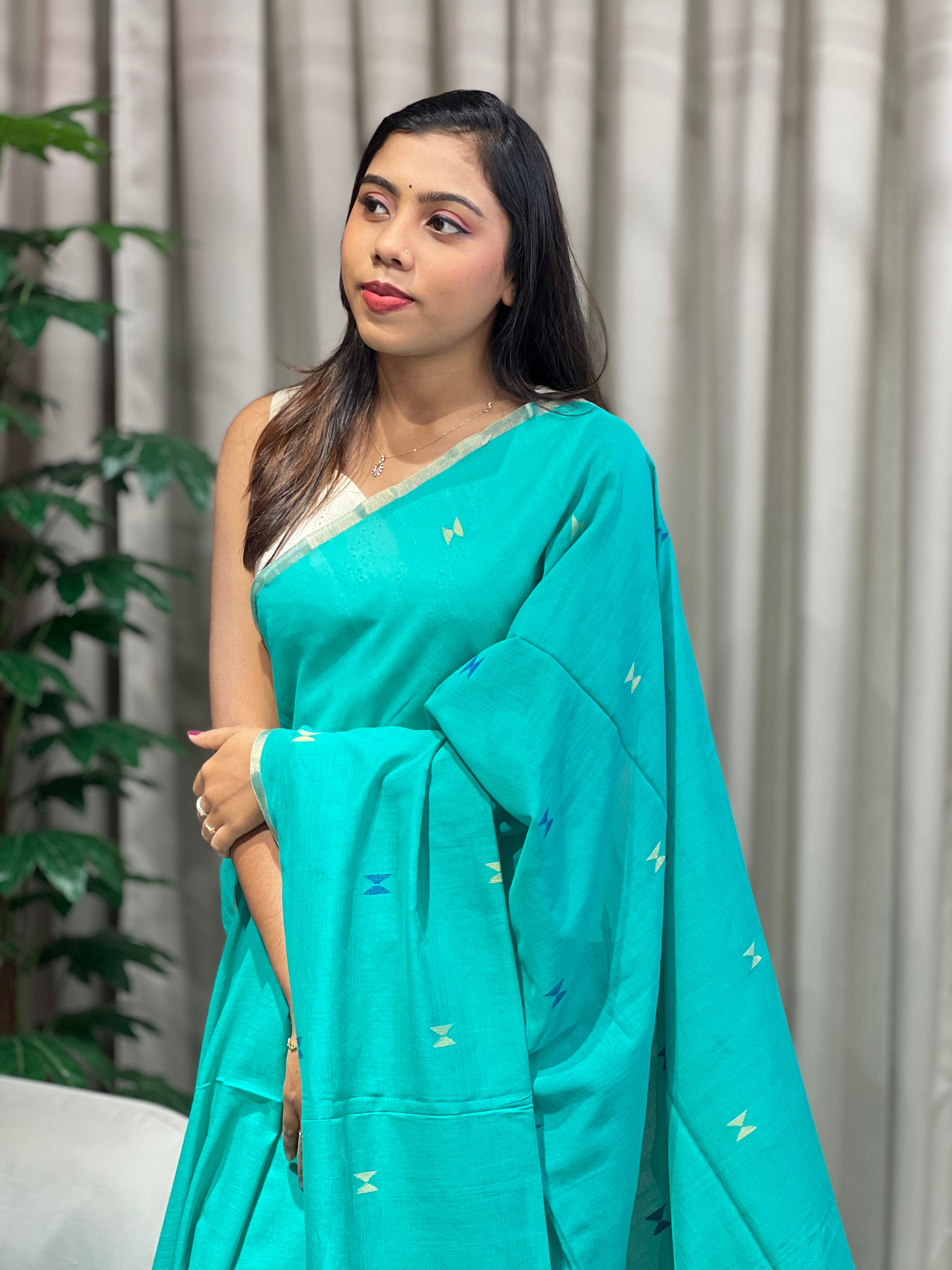 Zari Weaved Soft Cotton Saree | PF1155 – Aham Designer Boutique