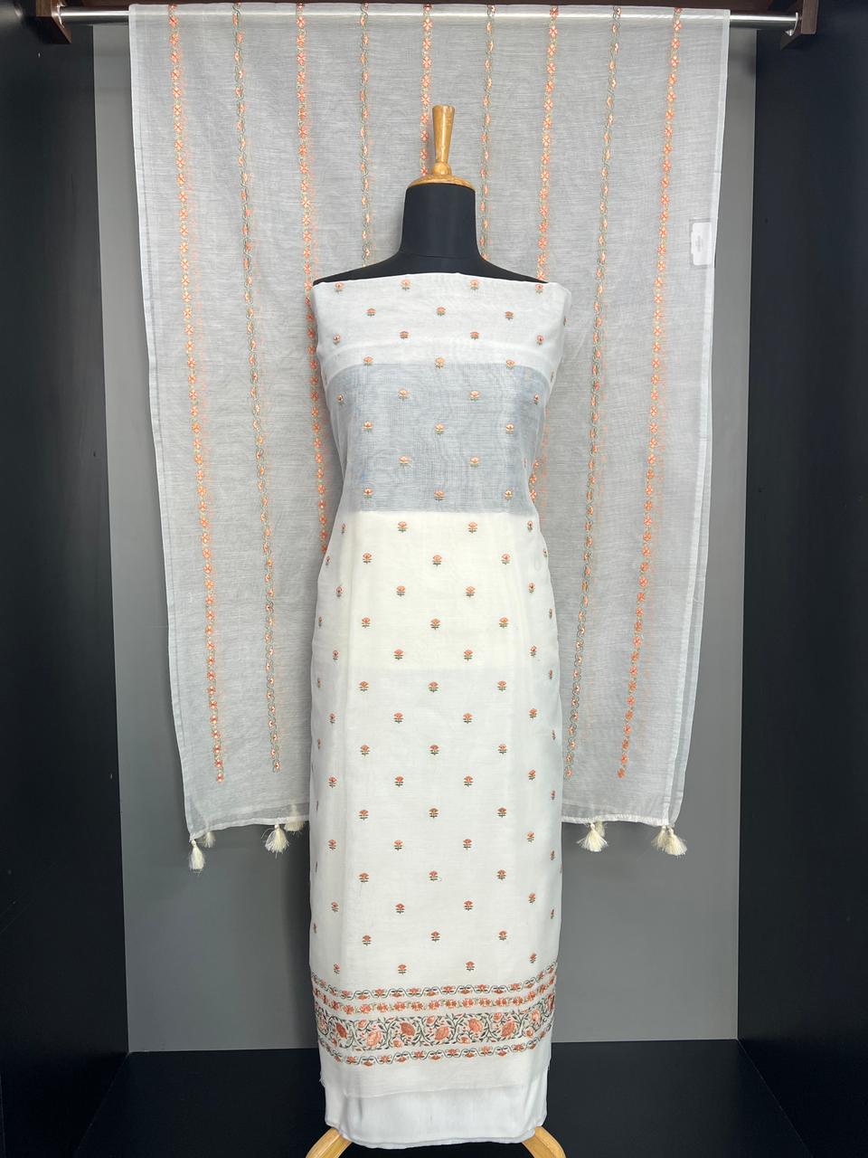 Machine Embroidery Detailed Supernet Kota Salwar set | MR382 – Aham ...